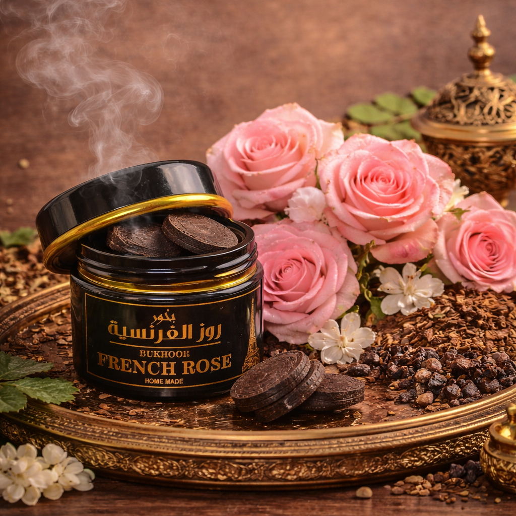 French Rose Arabian Bukhoor – Rose, Musk & Vetiver Incense | Premium H ...